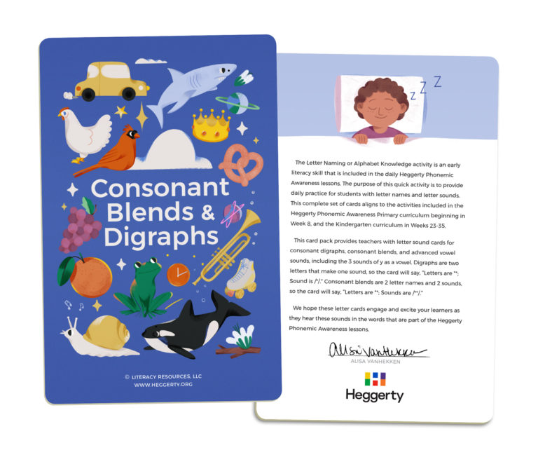 Consonant Blends & Digraphs Cards | Heggerty