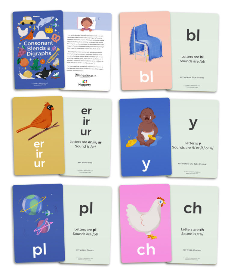 Consonant Blends & Digraphs Cards | Heggerty